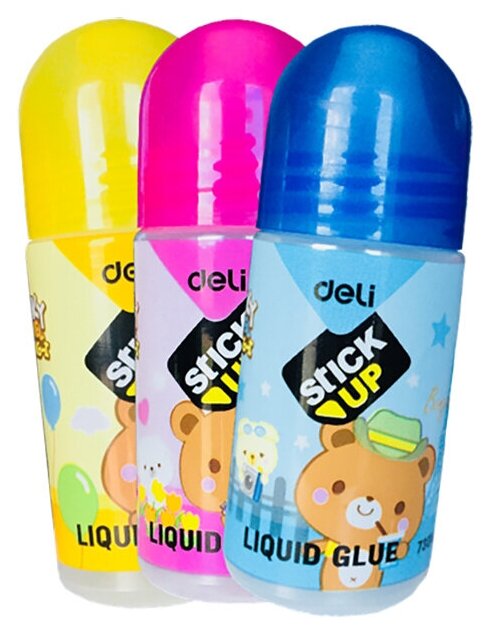 Набор из 12 штук Клей жидкий Deli E7301A 35мл дисплей картонный детский