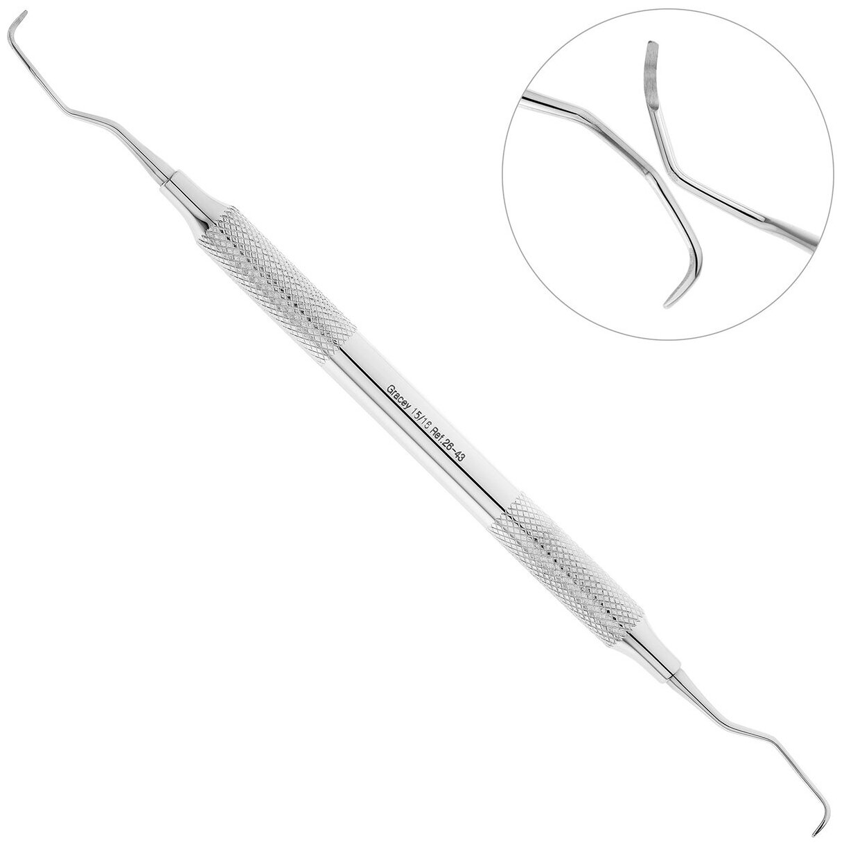 Кюрета парадонтологическая Gracey, форма 15/16, диаметр ручки 8 мм, 26-43*