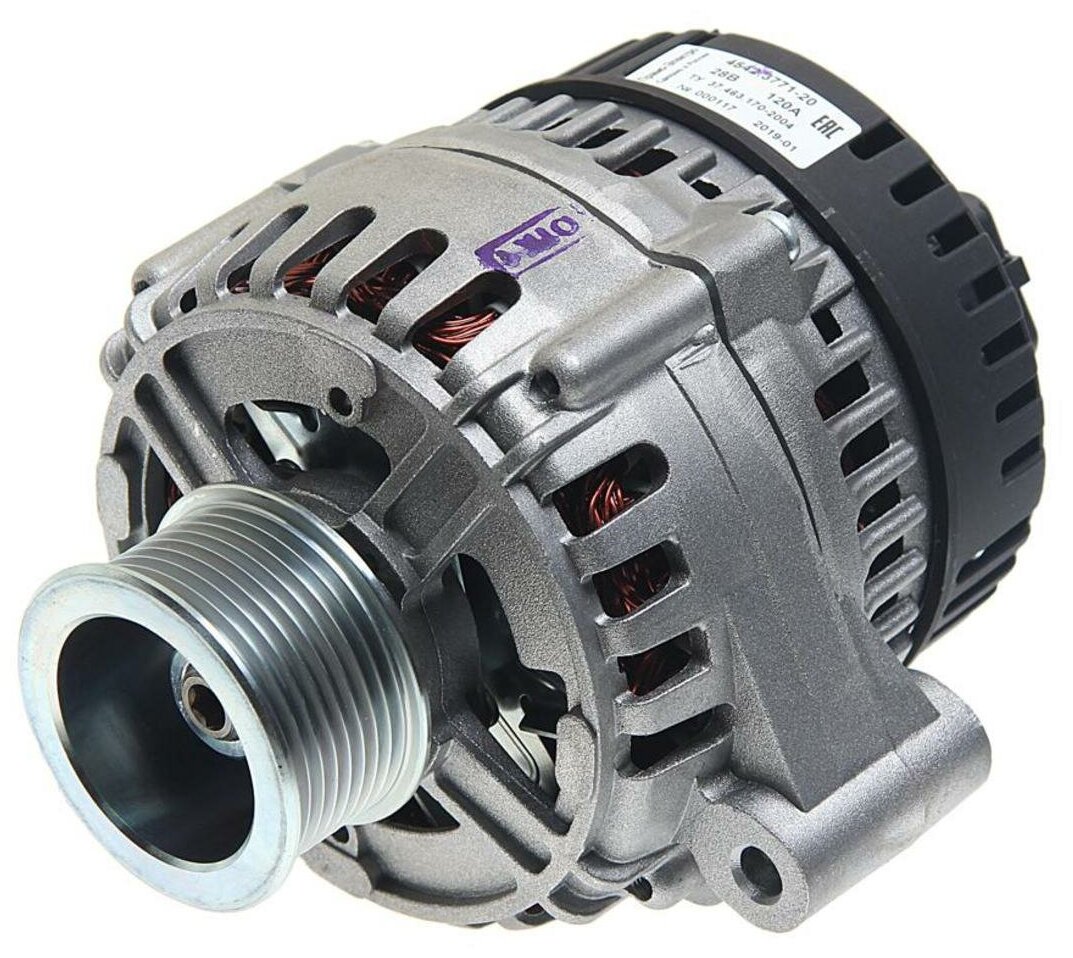 Генератор КАМАЗ дв.740 ЕВРО-3,4 (8-ручьевой шкив) 28В 120А ELTRA 4542.3771-20