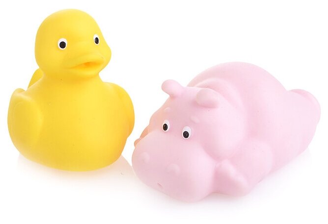 Набор для купания 2 (2 игрушки Уточка, Бегемотик)