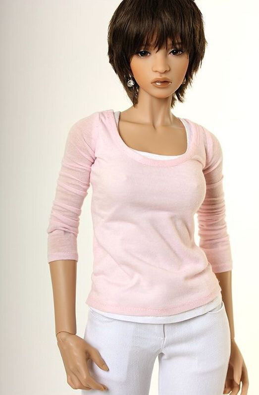 Iplehouse Woman Round T (Джемпер с круглым вырезом розовый для кукол Иплхаус 70 см)