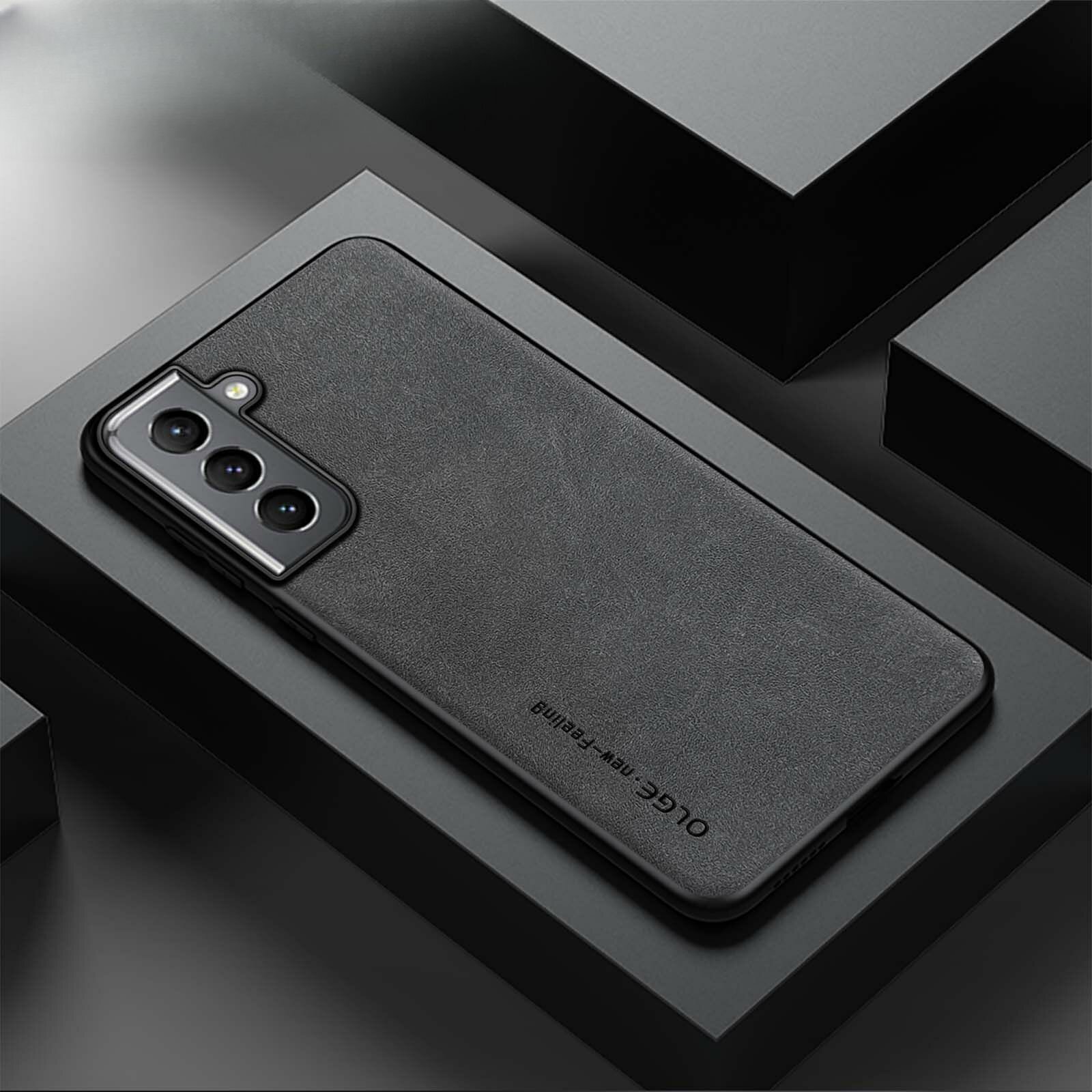 Роскошный кожаный чехол для смартфона Samsung Galaxy S21 (на Самсунг Галакси С21) защитный чехол