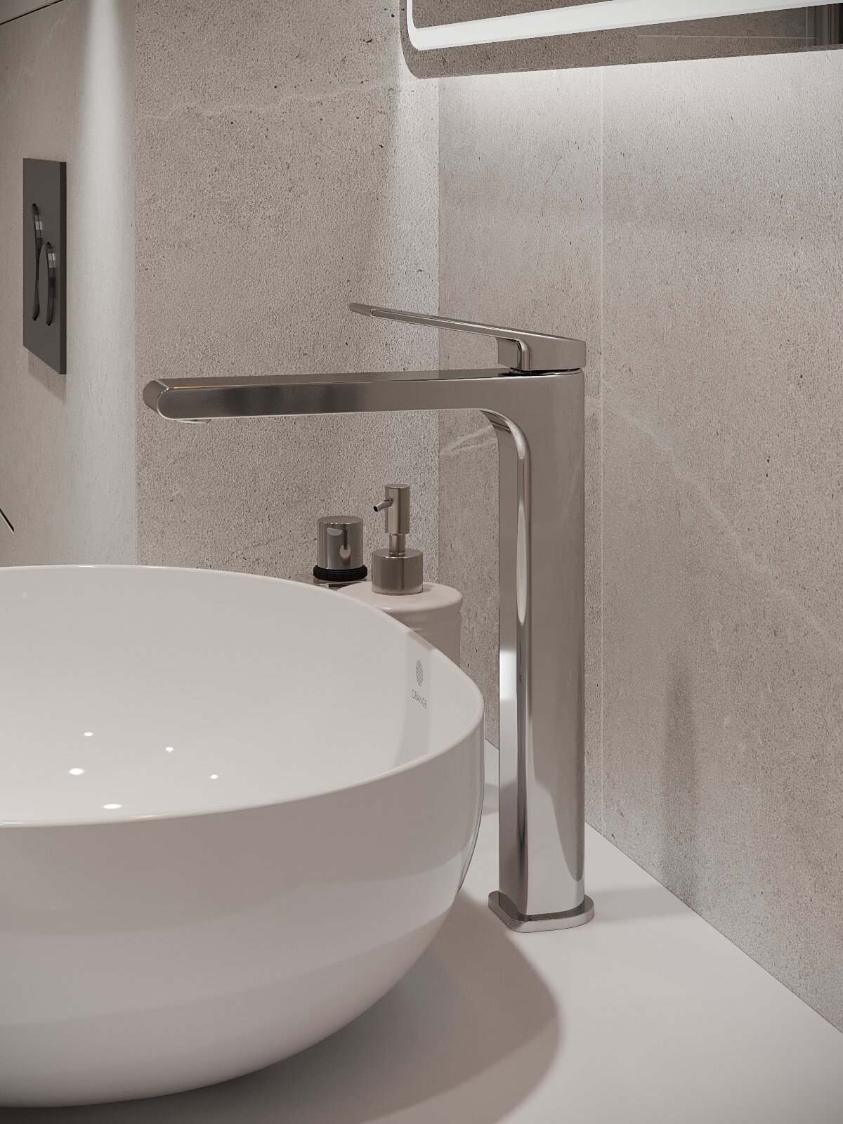 Смеситель для накладной раковины высокий, хром Orange GAUSS M30-121cr