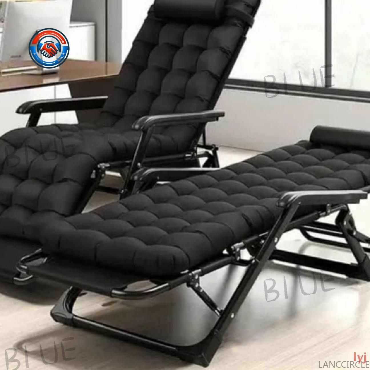 Кресло-шезлонг 3 в 1, складное кресло-кровать с матрасом для отдыха на природе, пикника, кемпинга и пляжа, выдерживает нагрузку до 200 кг, компактная раскладушка, чёрный