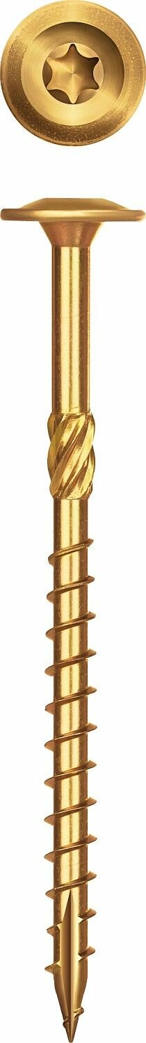 Конструкционный саморез ЗУБР КС-Т, 100 х 8.0 мм, TX40, желтая оксидированная головка, 50 штук 30051-80-100