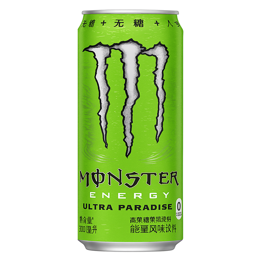 Monster Energy Ultra Paradise, 0.33 л, 12 шт, slim-банка (энергетический, зеленый, Киви и яблоко, без сахара, Китай)