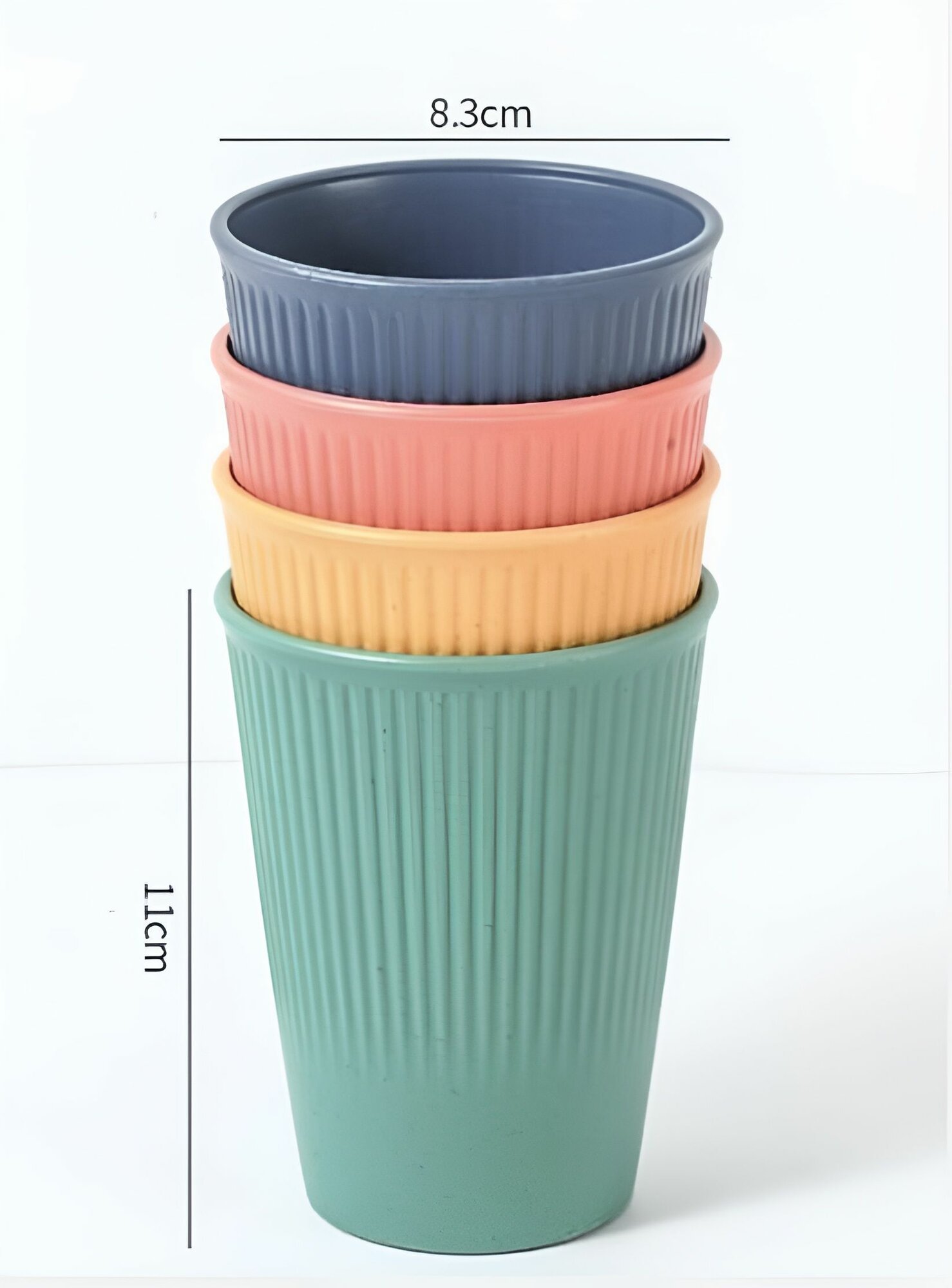 Набор пластиковых стаканов разноцветных - 4 штуки. Многоразовые стаканчики из пластика EEbaby