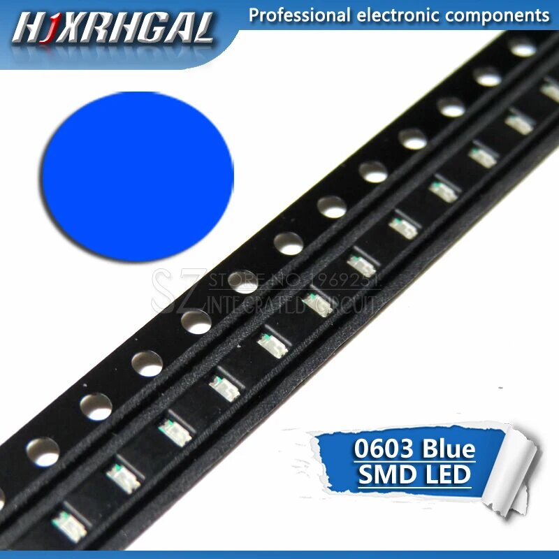 100 шт. Светодиоды 0603 синие SMD LED
