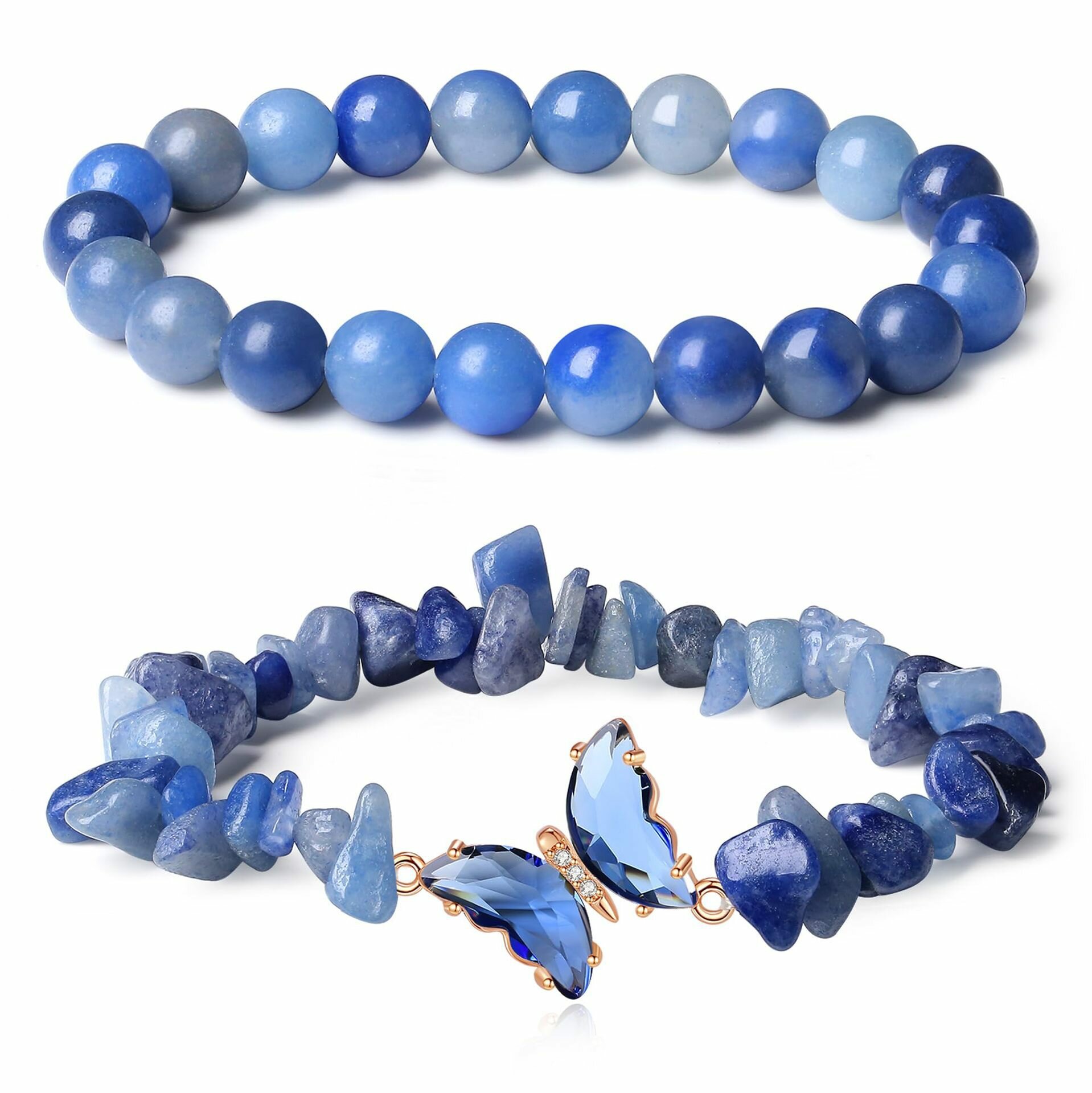 YMНабор браслетов Камень 5*8мм Бабочка Агат Аметист Удача