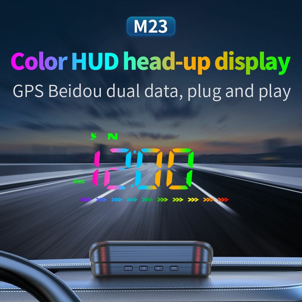 Проекция на лобовое стекло / HUD GPS M23 / Проектор скорости для всех авто