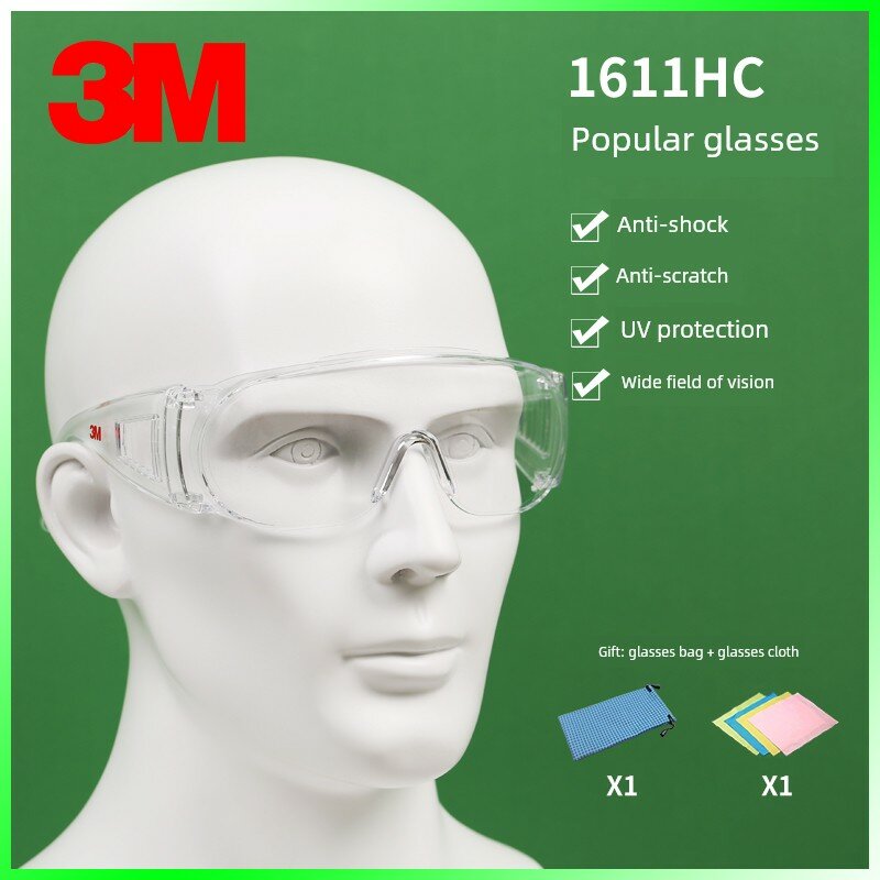 Защитные очки 3M, средства защиты труда, защитные очки от брызг, защита глаз от капель, плоские очки, ветрозащитные,