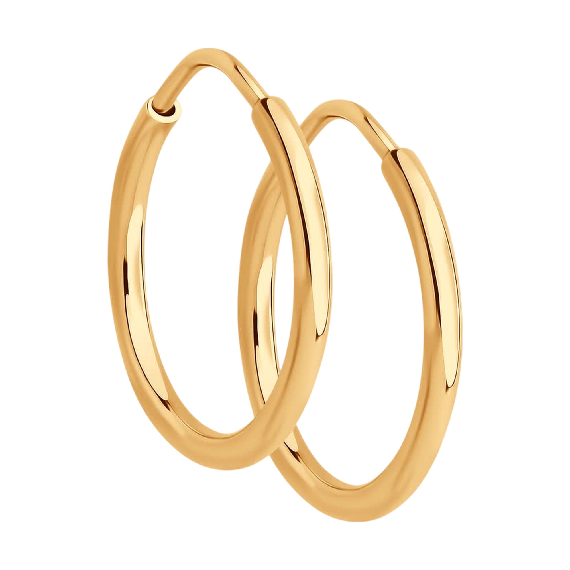 Серьги конго, красное золото, 585 проба