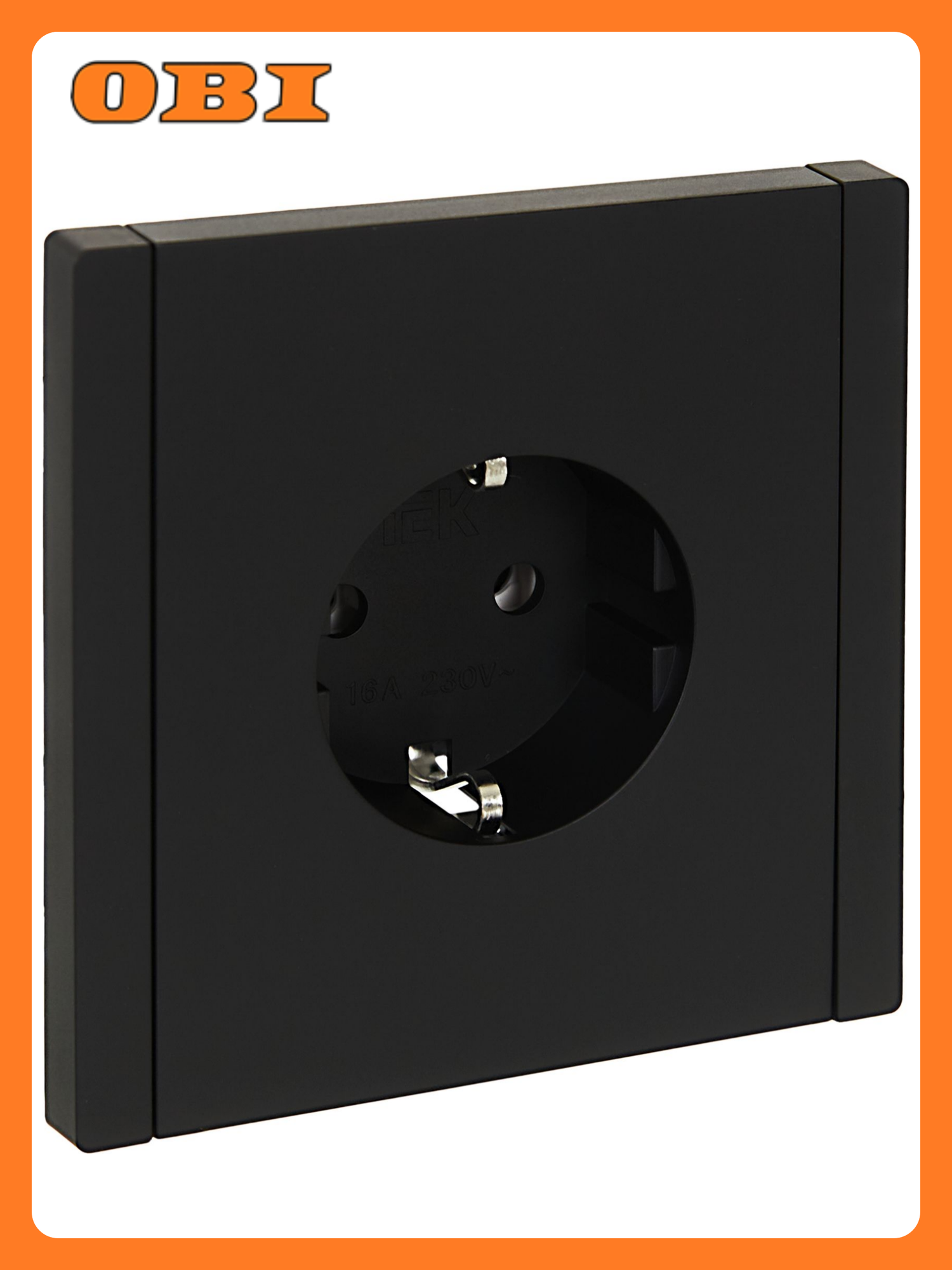 FORTE&PIANO Розетка 1-местная с заземлением без защитных шторок 16А FP114 черный IEK