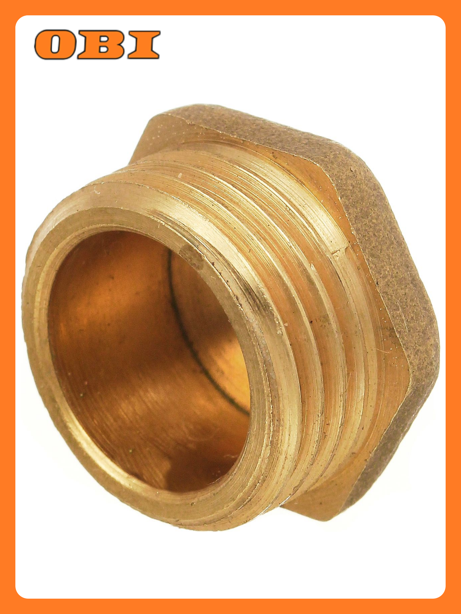 Пробка БАЗ, латунь, 1/2", наружная резьба, шестигранная головка