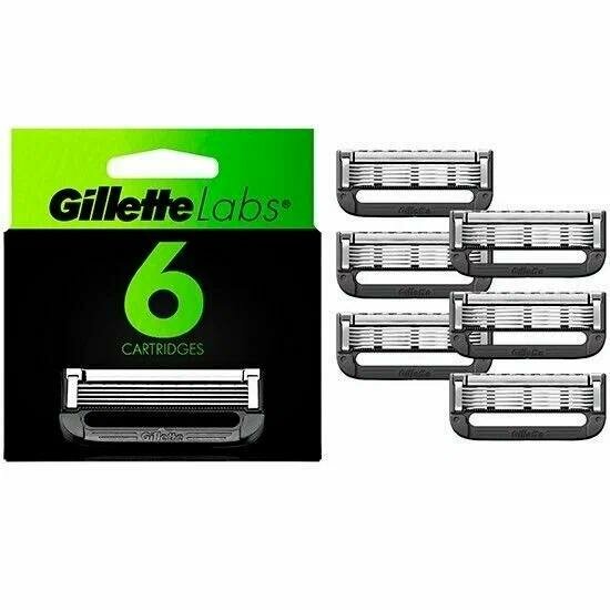Кассеты для бритья Gillette LABS 5 шт. 5 лезвий. триммер на обратной стороне