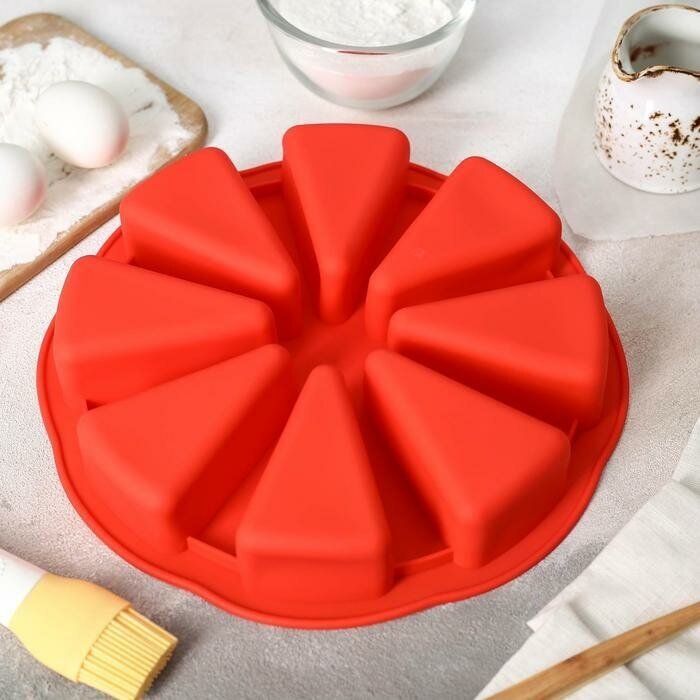 Форма для выпечки Кусочки торта , 27,5x27,5 см, 8 ячеек (10x6,2 см), цвет микс