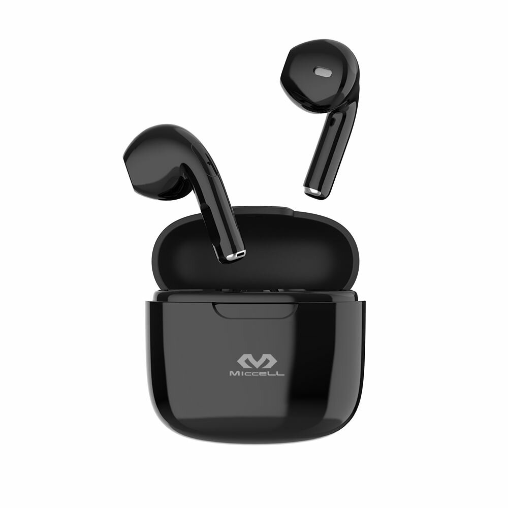 Беcпроводные наушники Miccell VQ-BH11 черного цвета с зарядным чехлом, bluetooth 5.3
