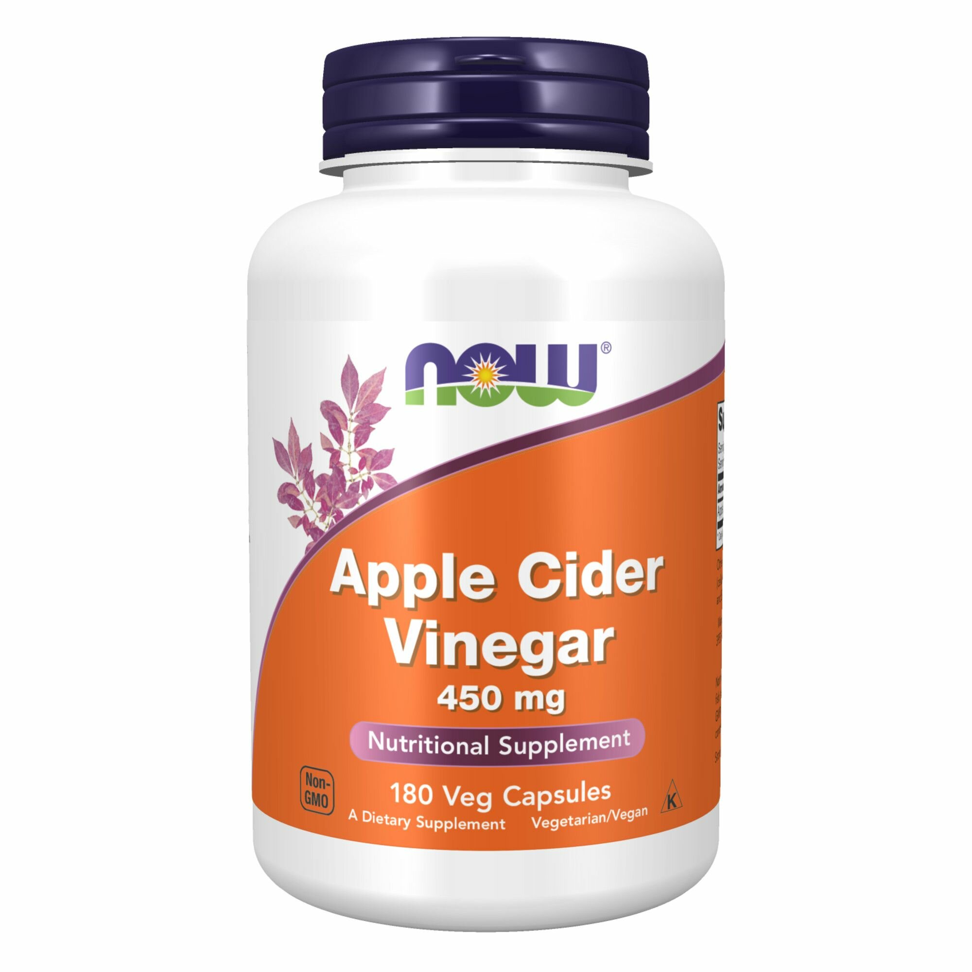 NOW Apple Cider Vinegar 450 мг, Яблочный уксус , контроль веса, 180 капсул