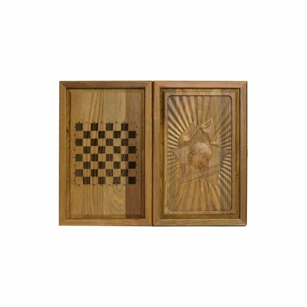 Резные объемные нарды+шашки дорожного размера из массива мореного дуба Всегда готов! 36*46 см 999-70-14