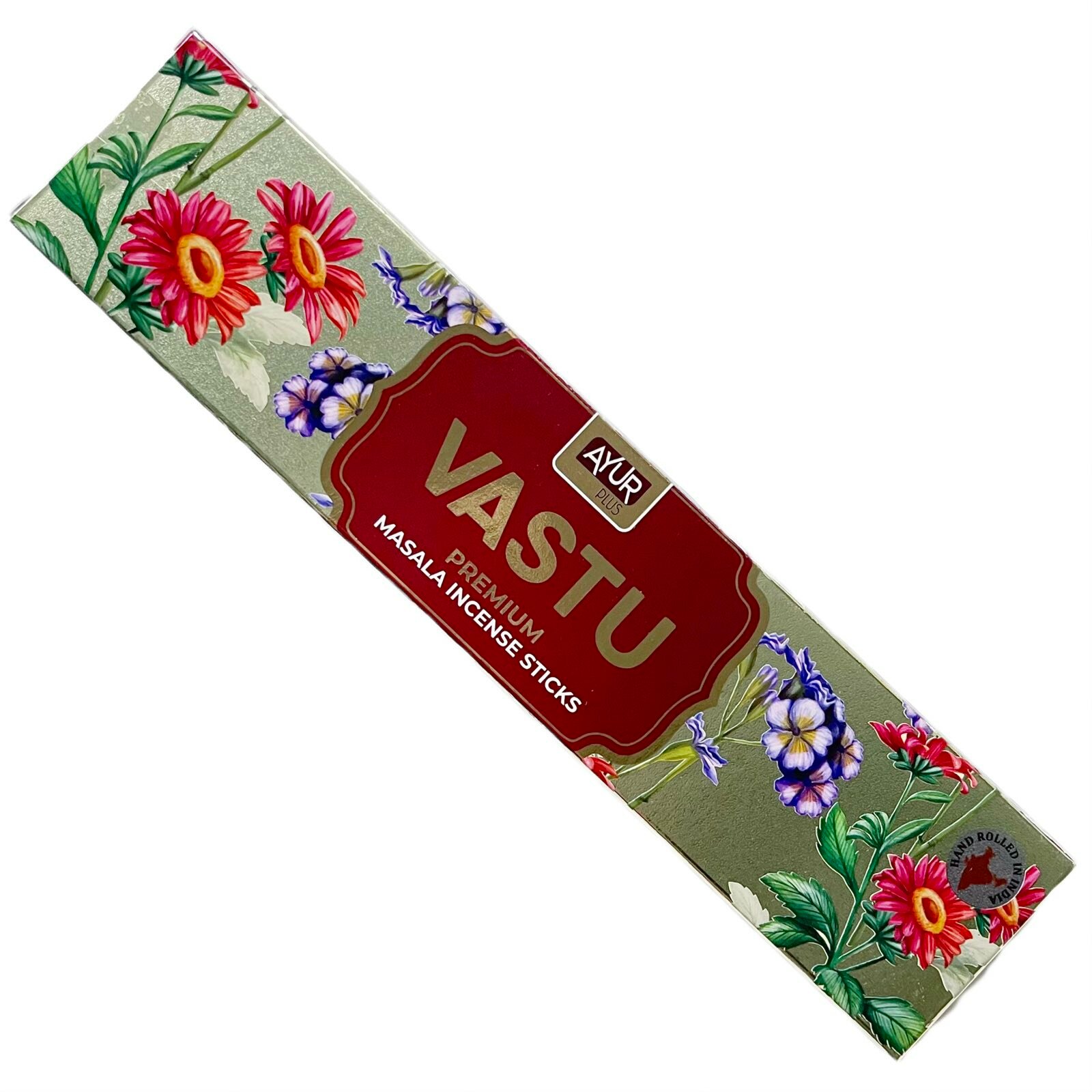 VASTU Premium Masala Incense Sticks, Ayur Plus (васту, ароматические масала палочки премиум-класса, Аюр Плюс), 18 г.