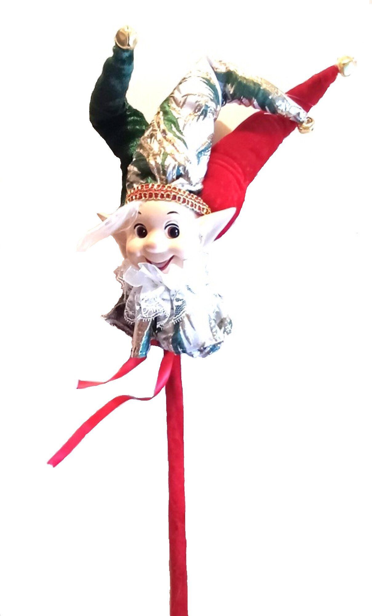 Игрушка AZIMI "Эльф на палочке" EF13, ручная работа, текстиль, пластик, металл