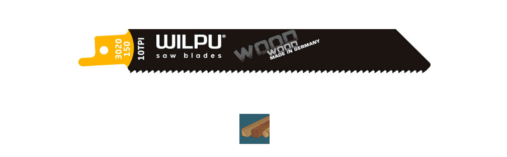 Полотно для сабельных пил WILPU 3020/150 (1/2") Арт.1211500005 для всех сортов древесины, мелкозубое 5 шт/уп