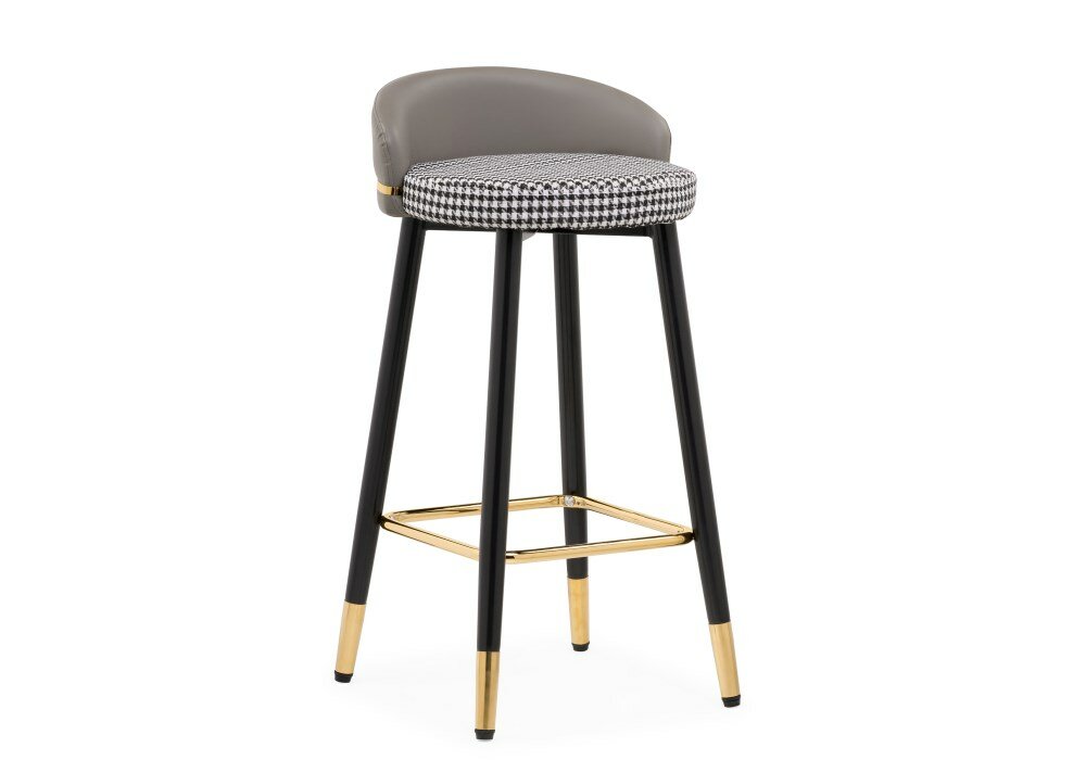 Барный стул Woodville Полубарный стул Kardial gray / black - комплект из 2 шт
