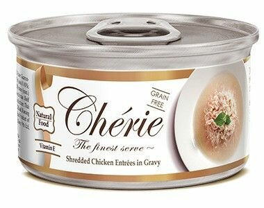 Корм влажный Pettric Cherie Shredded Chicken, для взрослых кошек, с курицей в подливе, 960г ( 80г х 12шт. )