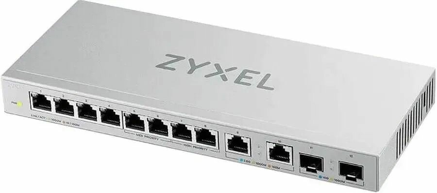Коммутатор Zyxel XGS1010-12 XGS1010-12-ZZ0102F 8x1Гбит/с 2x2.5Гбит/с 2SFP+ неуправляемый