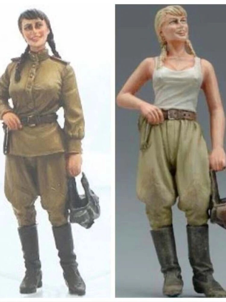 Масштаб 1/35, фигурки из резины, женские советские солдаты-танкисты, набор для сборки