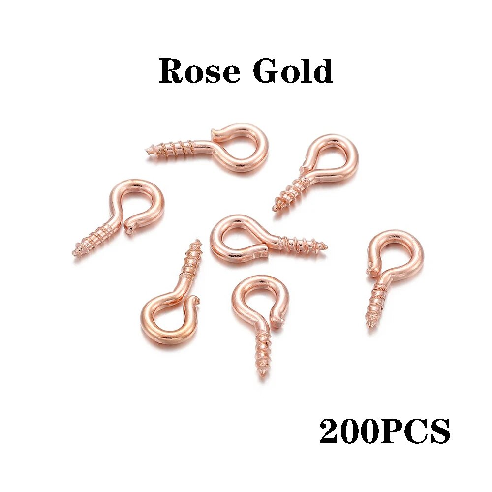 Крючки для глаз Rose Gold 6.5x13.5mm, 200шт