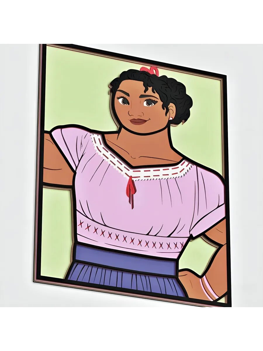 3D Картина по номерам из дерева Луиза Мадригал, 23x30 см