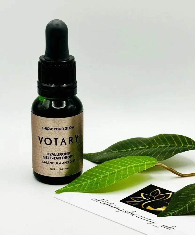 Капли для автозагара с календулой, DHA и гиалуроновой кислотой VOTARY Hyaluronic Self-Tan Drops calendula and DHA 15ml