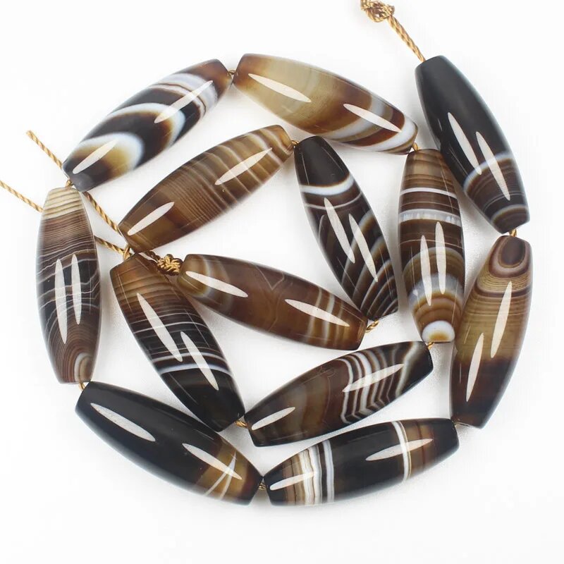 Бусины из агата и оникса лаerf beads 10x30mm 13pcs