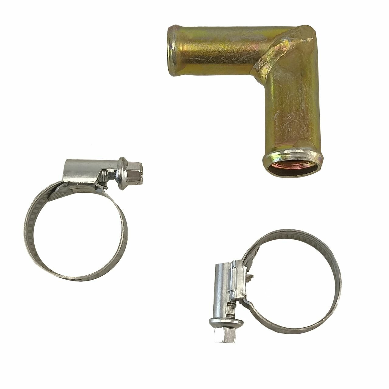 Переходник системы отопителя а/м УАЗ 16-18 с хомутами (угол 90 гр.)