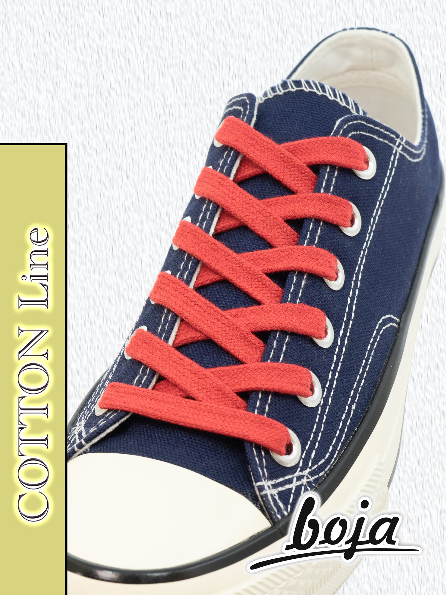 Шнурки для обуви BOJA плоские, Х/Б, красные, 120 см; для кроссовок, кед, ботинок, сапог; широкие 10 мм; НЕ эластичные; НЕ резиновые; НЕ силиконовые; Без фиксаторов