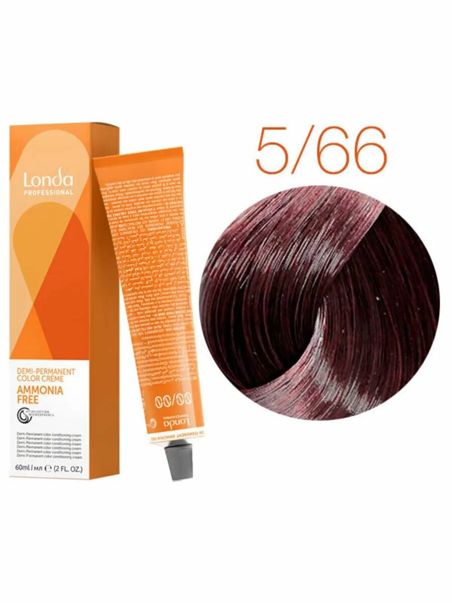 5/66 Краска для волос LondaColor Интенсивное тонирование Светлый шатен интенсивно-фиолетовый 60 мл