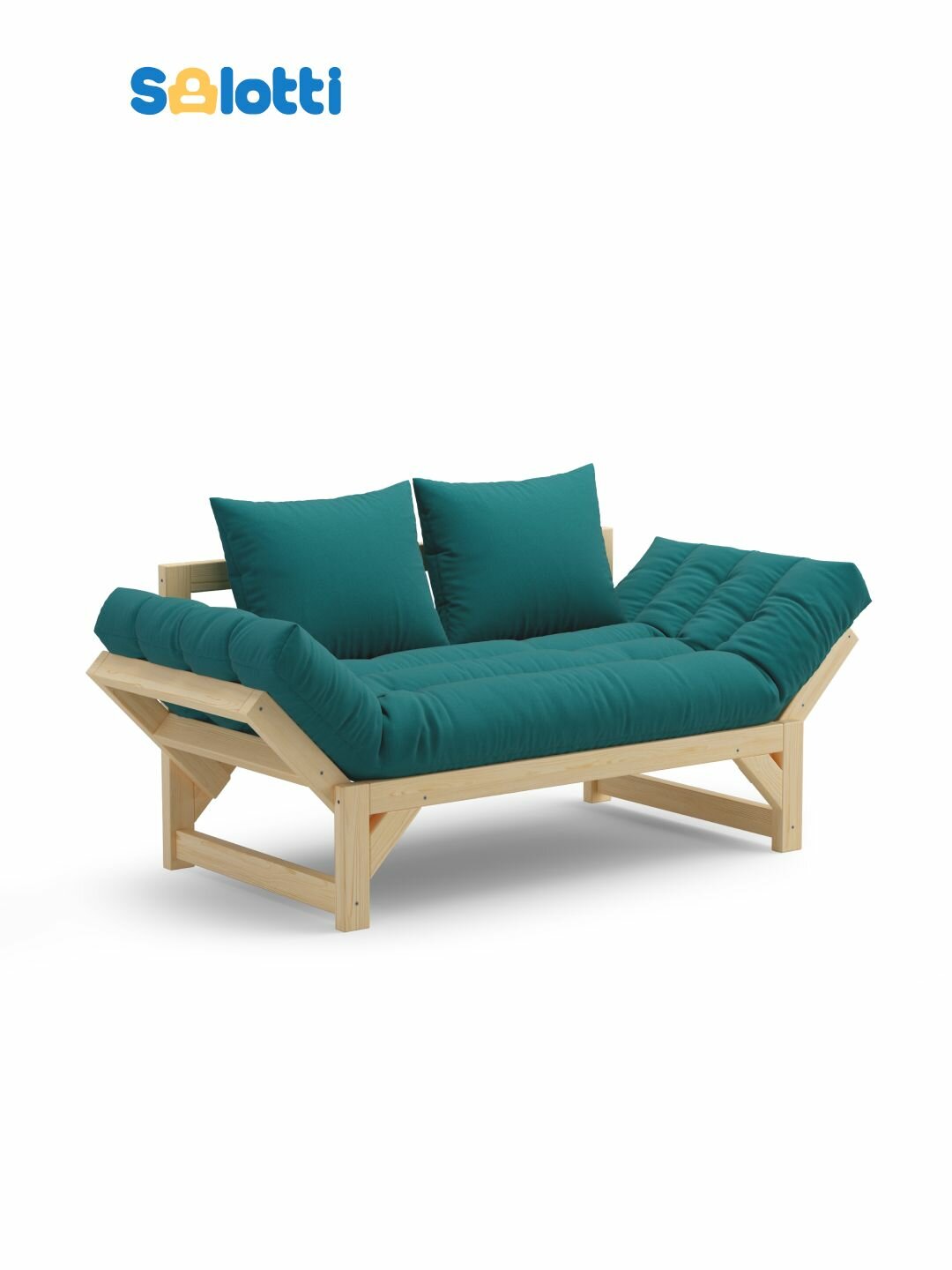 Диван-кровать раскладной Salotti ЕВРОПА-2 рогожка Totebo изумрудный