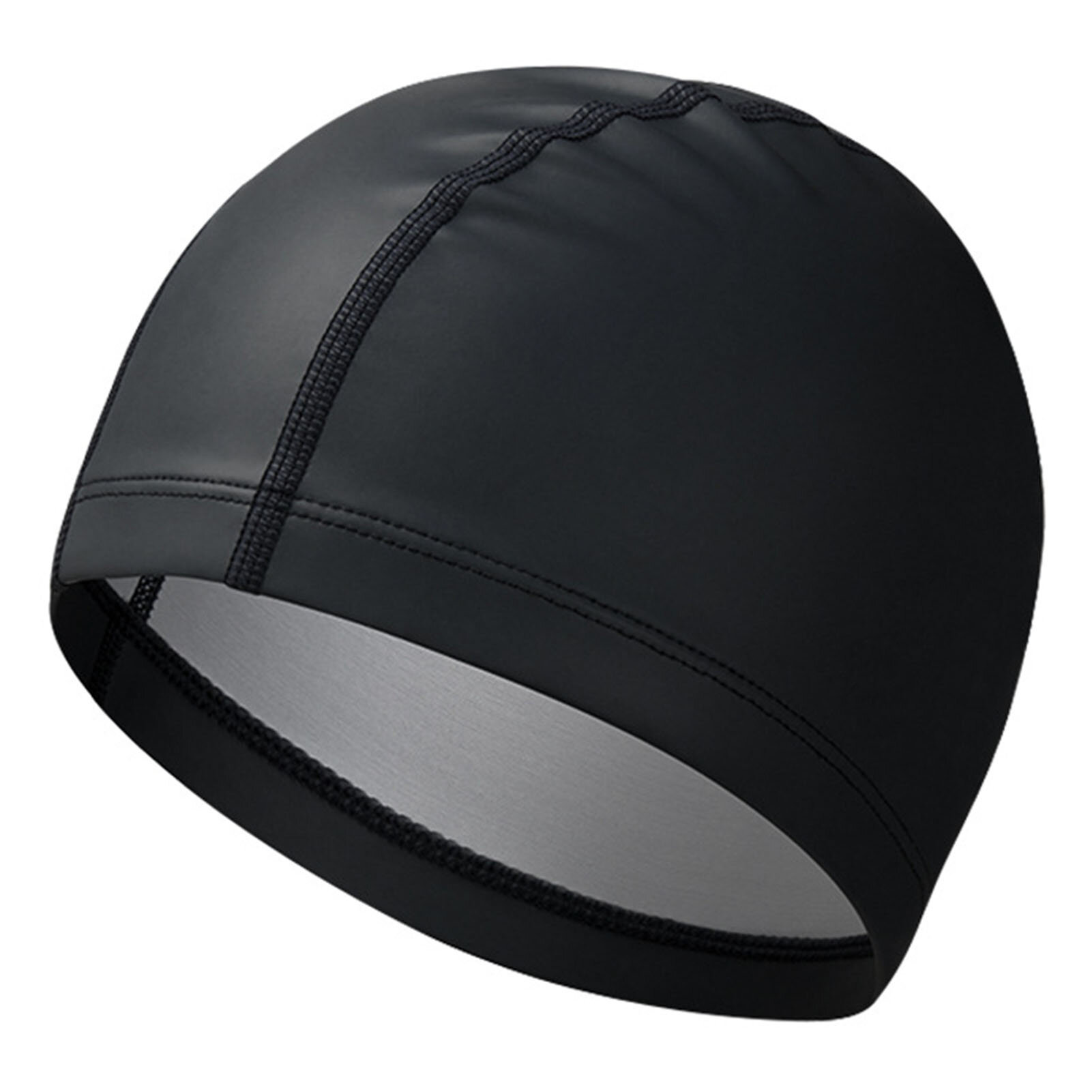 Шапочка для плавания, мягкая, удобная, водонепроницаемая, высокоэластичная, универсальная, из искусственной кожи, для взрослых, черная
