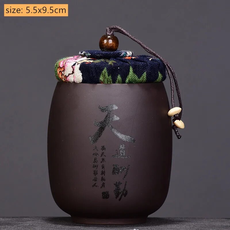 Китайская чайная банка из фиолетовой глины JINGDE TEA SET A2