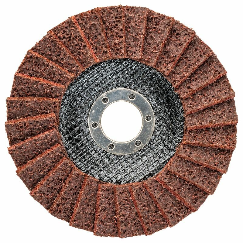 Круг лепестковый торцевой флисовый изогнутый КЛТ2 D125X22,2 мм, нормальный корунд (NC), зерно среднее (180-320), mte