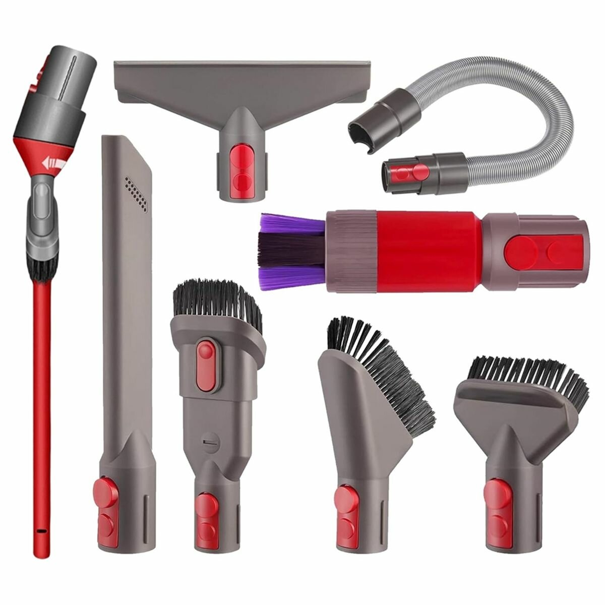 Для Dyson V15 V12 V11 V10 V7 V8 Щеточные насадки: Бесследная/мягкая/жесткая щетина Удлинительный шланг Матрасная щетка для щелей Насадка