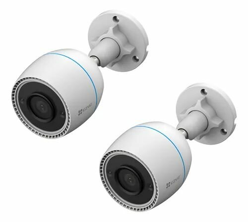 IP видеокамера Ezviz CS-H3c Не (Color) 2МП Уличная Wi-Fi камера встроенный микрофон и слот под microsd карту. Комплект 2 штуки