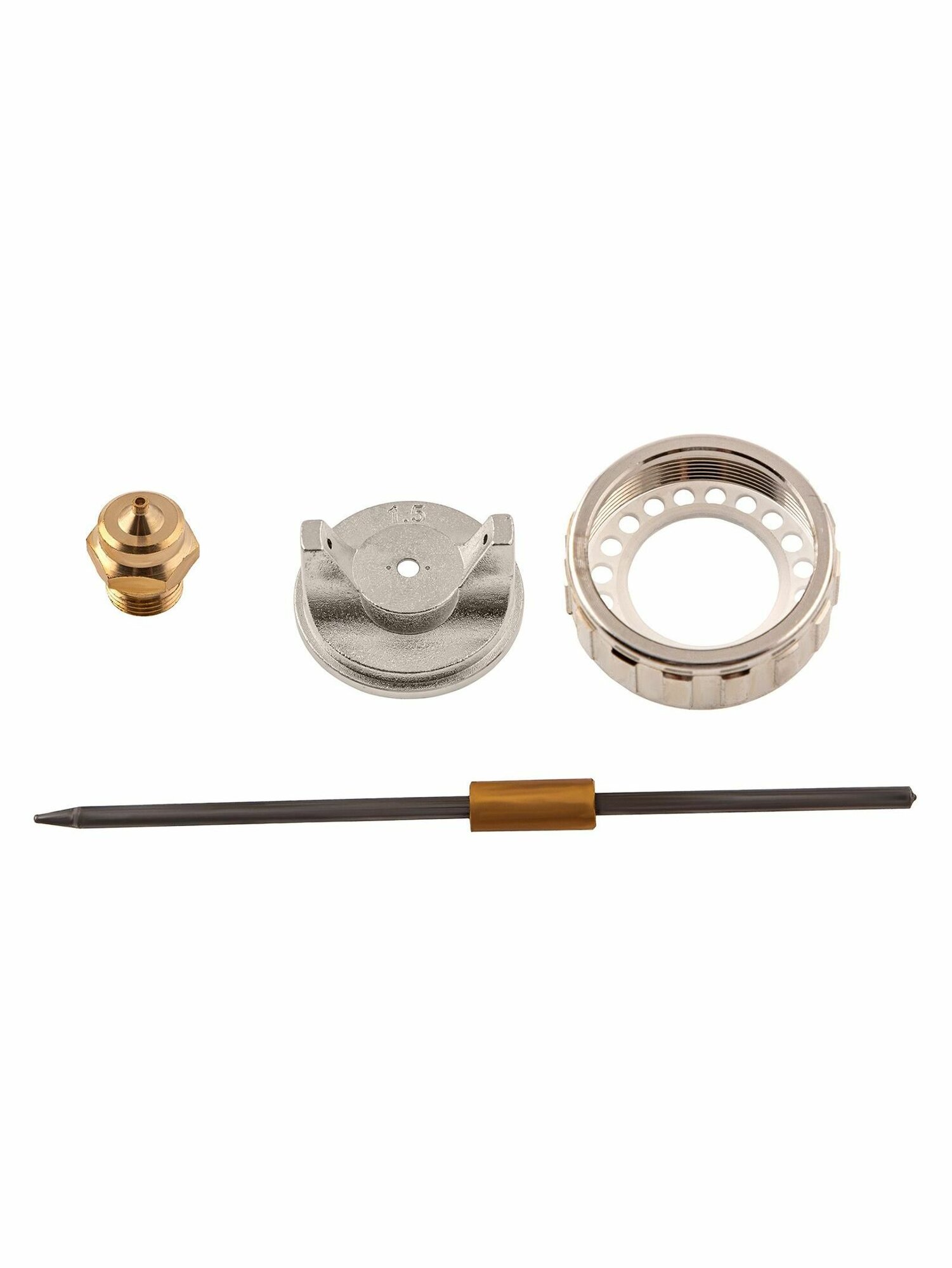 Ремкомплект для краскопульта 4 предмета : сопло 1.5 мм + игла + форсунка + зажим сопло Matrix 57382