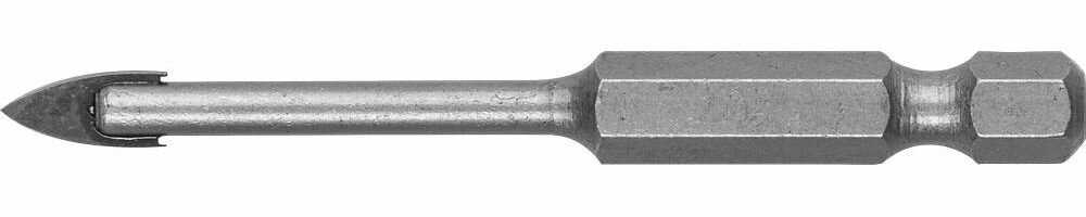 Сверло по стеклу и кафелю ЗУБР, 4 мм, 2х кромка, HEX 1/4 29840-04