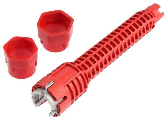 Тундра Ключ сантехнический 8 в 1 тундра, вставки 21-40 мм, корпус 28 и 52 мм, экстрактор, 250 мм