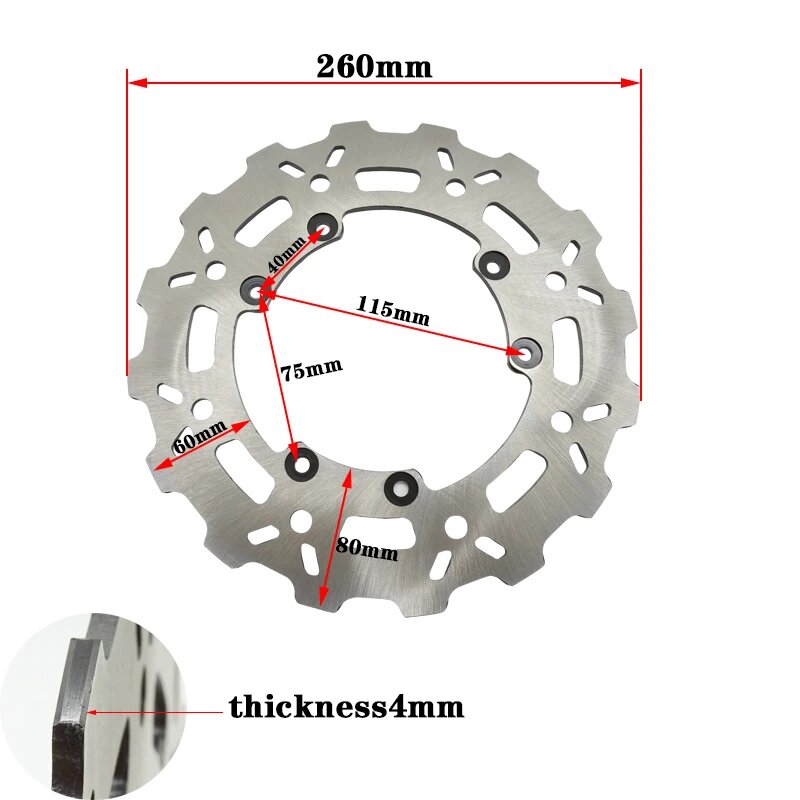 Мотоциклетный тормоз дисковый тормоз с высоким содержанием углерода, 240 мм 260 мм для BOSUER 260mm