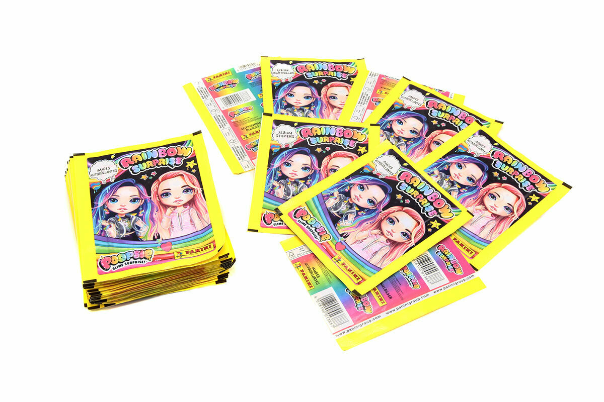 Наклейки для коллекционирования Panini Poopsie Rainbow Surprise, 30 пакетиков - 150 наклеек