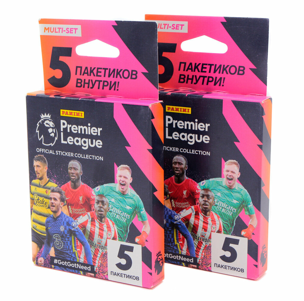 Наклейки для коллекционирования Panini Premier League 2021-2022, 2 блистера - 50 наклеек
