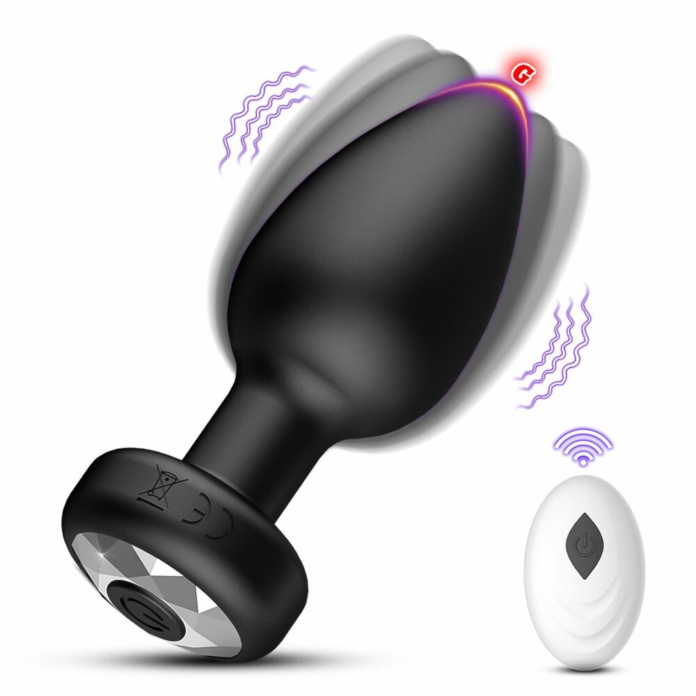Интимная анальная пробка с украшением, беспроводной пульт, подходит для мужчин и женщин